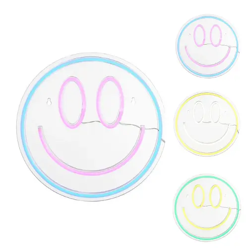 Neonlight Smiley Wandlamp Ø33cm (assorti)