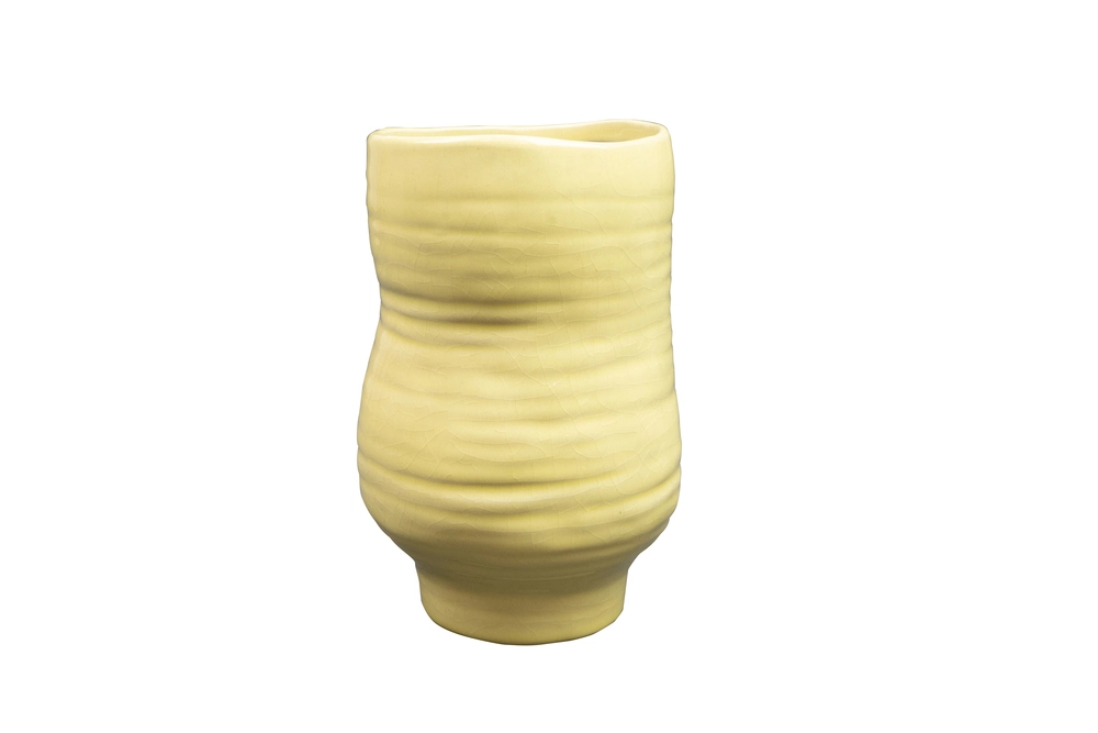 Pot Hoog Veerle Geel D14h21cm